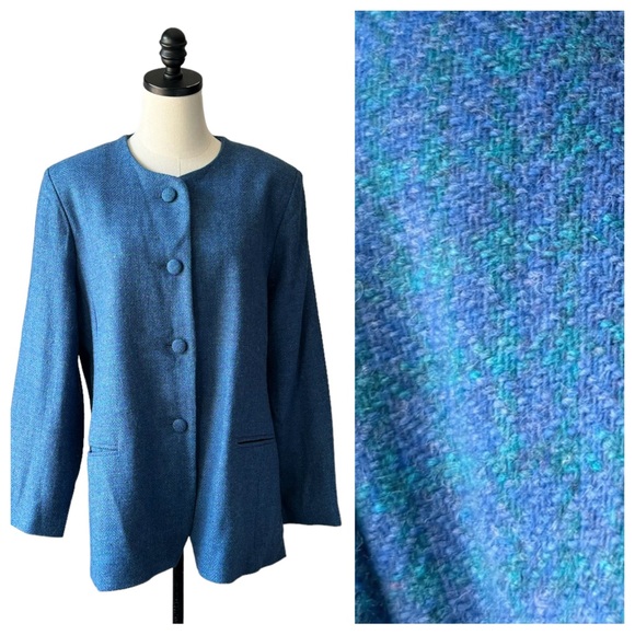 Triona | Jackets & Coats | Triona Ireland Blue Green Plaid Donegal Wool ...